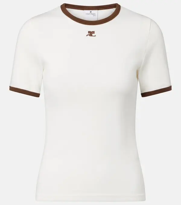 COURREGES Cotton Jersey T-shirt - White