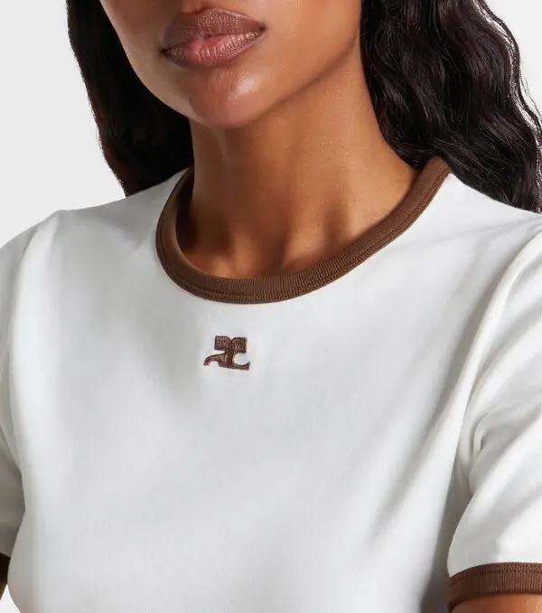 COURREGES Cotton Jersey T-shirt - White