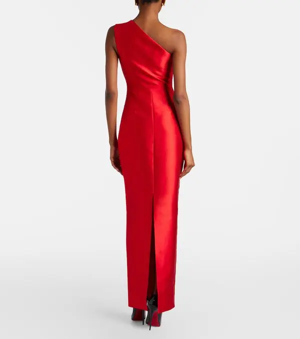 Solace London Kira Draped Satin Gown