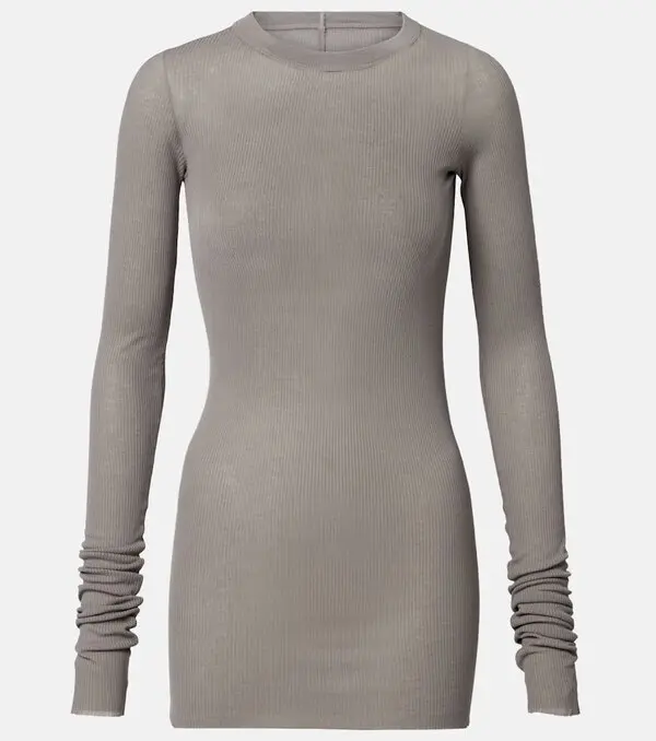 Rick Owens Ribbed Knit Top - Grey