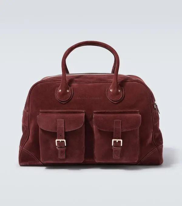 Brunello Cucinelli Suede Duffel Bag - Brown