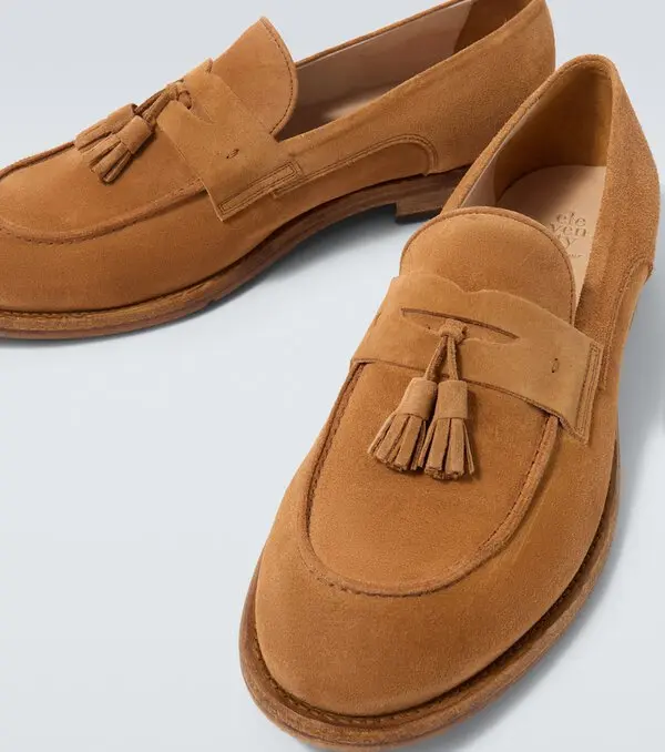 Eleventy Tasseled Suede Loafers