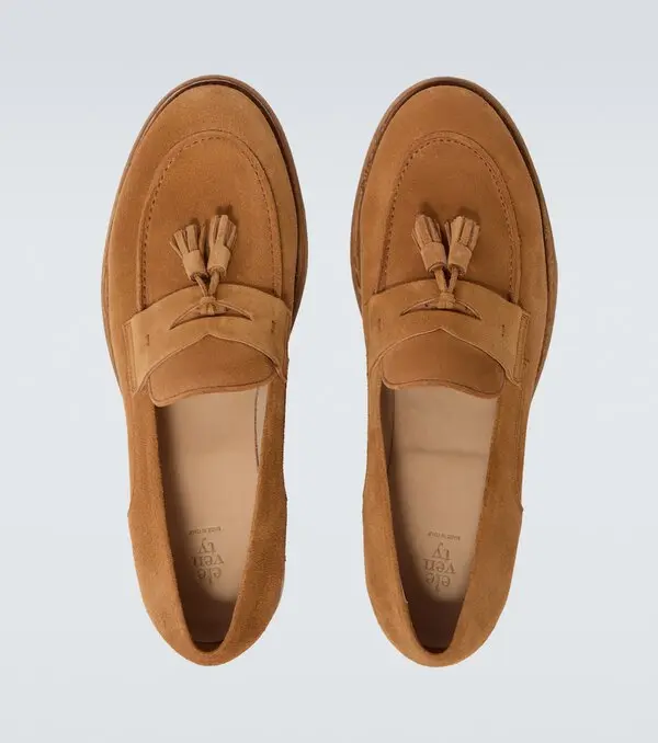 Eleventy Tasseled Suede Loafers