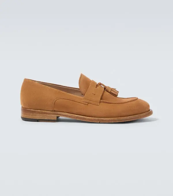 Eleventy Tasseled Suede Loafers