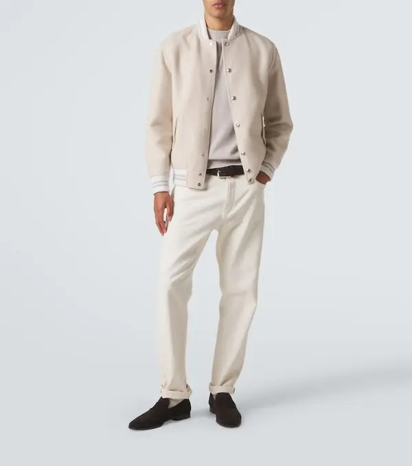 Eleventy Wool And Cashmere Varsity Jacket