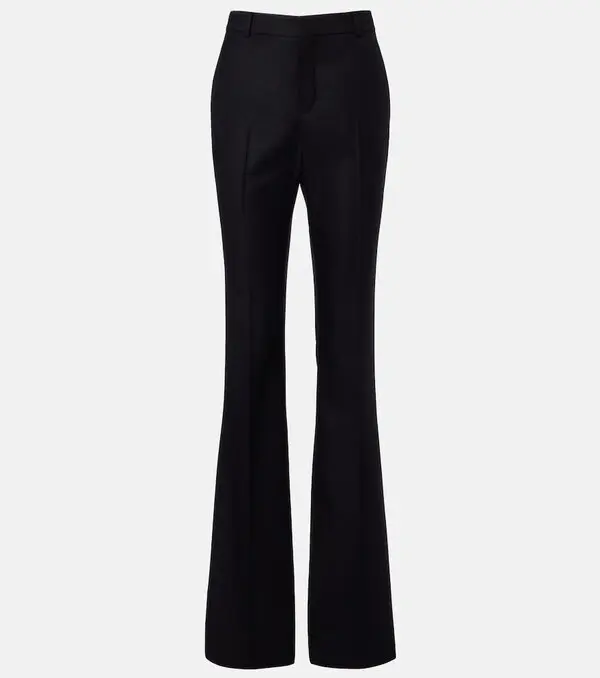 Saint Laurent Cashmere Flared Pants - Black