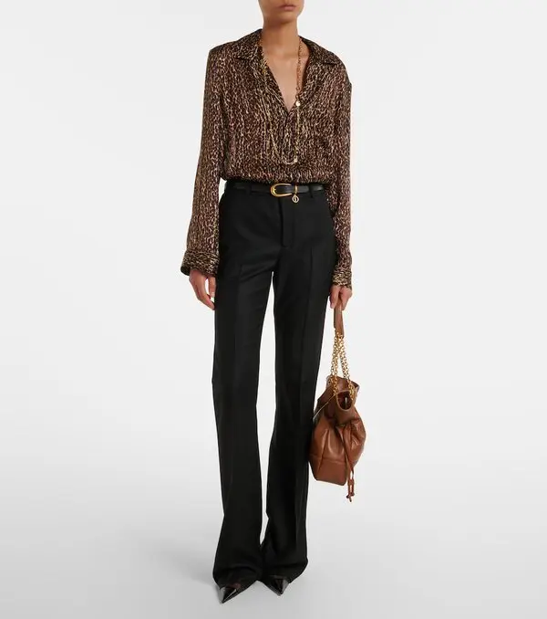 Saint Laurent Cashmere Flared Pants