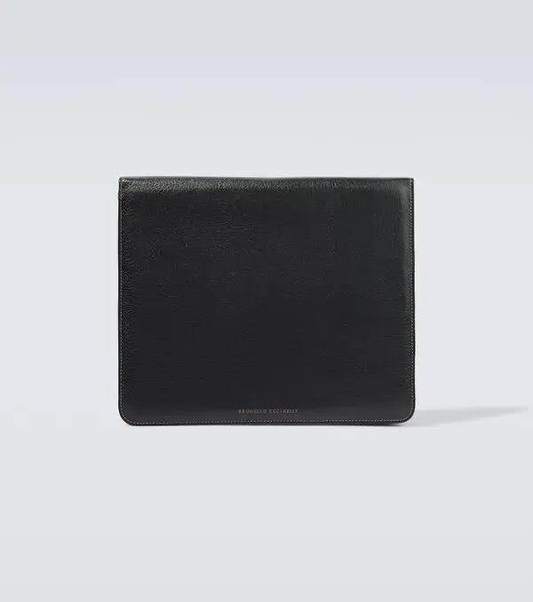 Brunello Cucinelli Leather Portfolio - Black