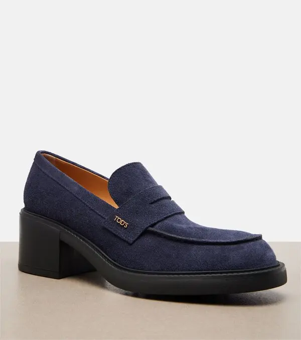 TOD'S Suede Loafer Pumps - Blue