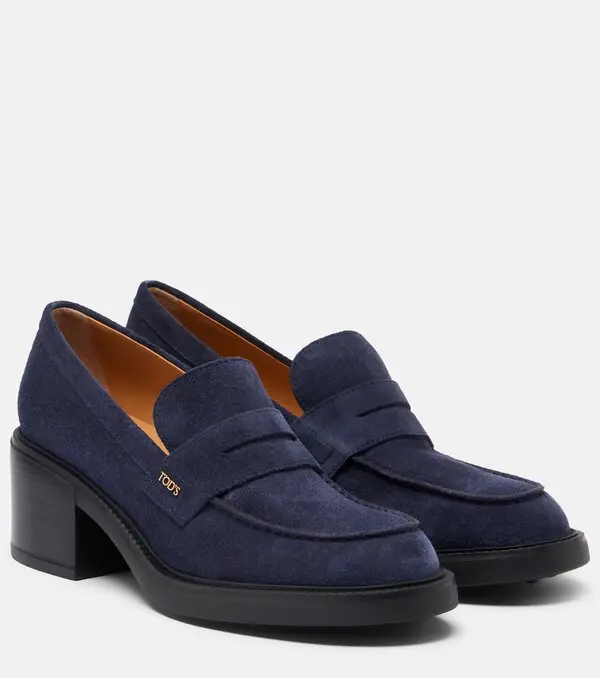 TOD'S Suede Loafer Pumps - Blue
