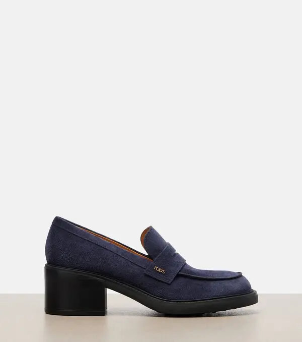 TOD'S Suede Loafer Pumps - Blue