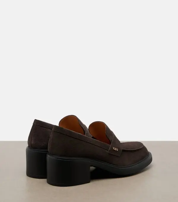 TOD'S Suede Loafer Pumps - Brown