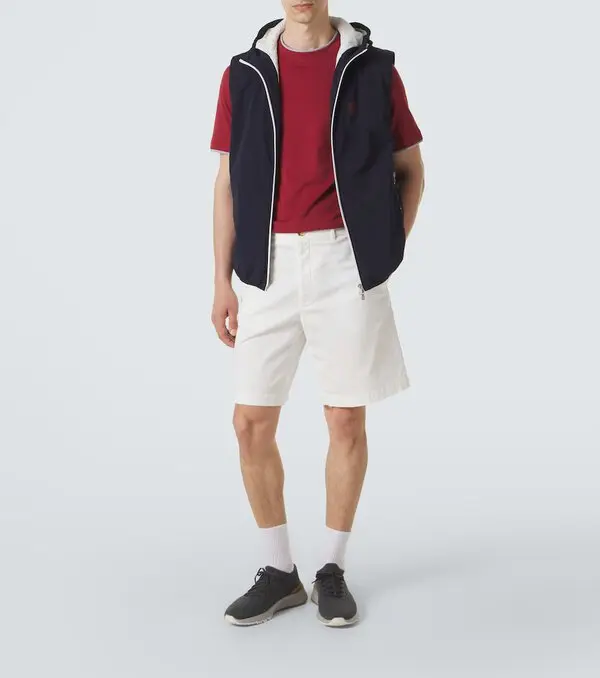 Brunello Cucinelli Logo Padded Technical Vest - Blue