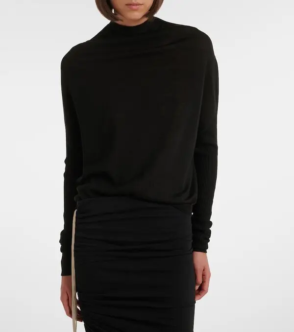 Rick Owens Draped Virgin Wool Sweater
