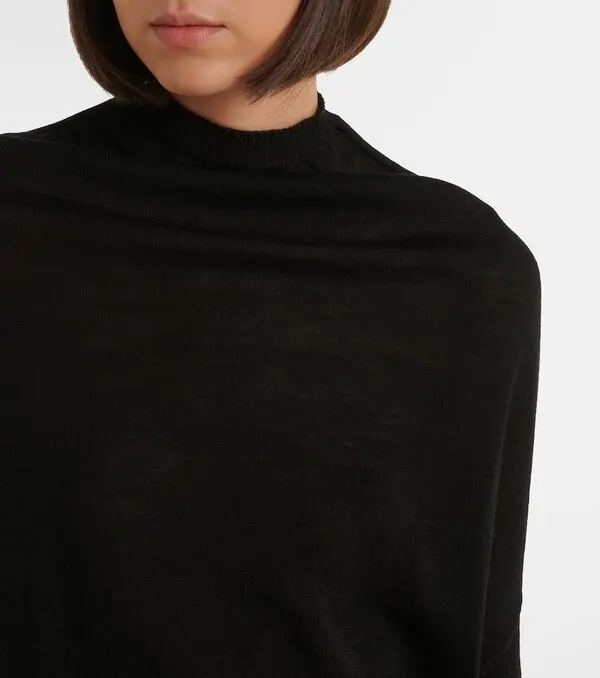 Rick Owens Draped Virgin Wool Sweater