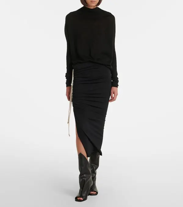 Rick Owens Draped Virgin Wool Sweater