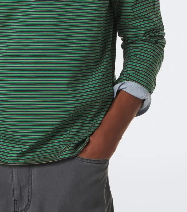 Miu Miu Striped Cotton Jersey T-shirt - Green