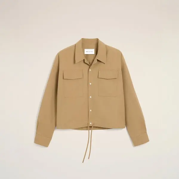 AMI Paris Beige Cotton And Linen Shirt Beige