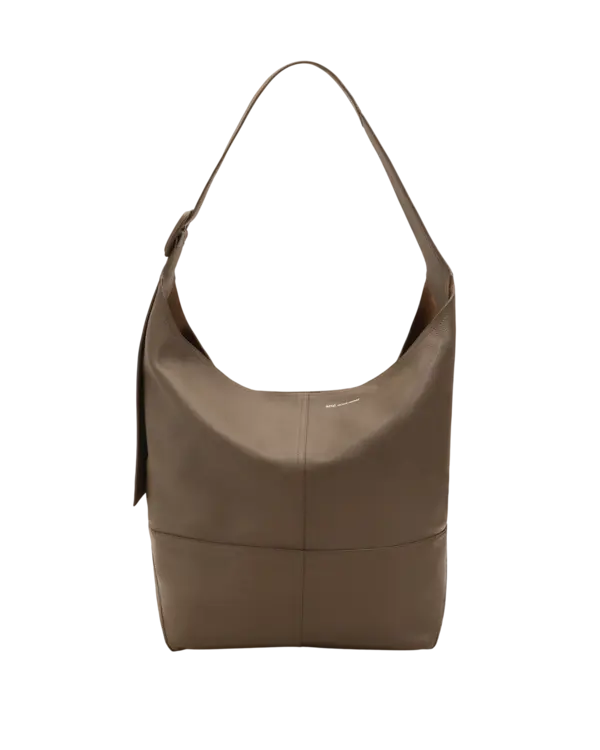 AMI Paris Taurillon Leather Etienne Crossbody Bag - Truffle