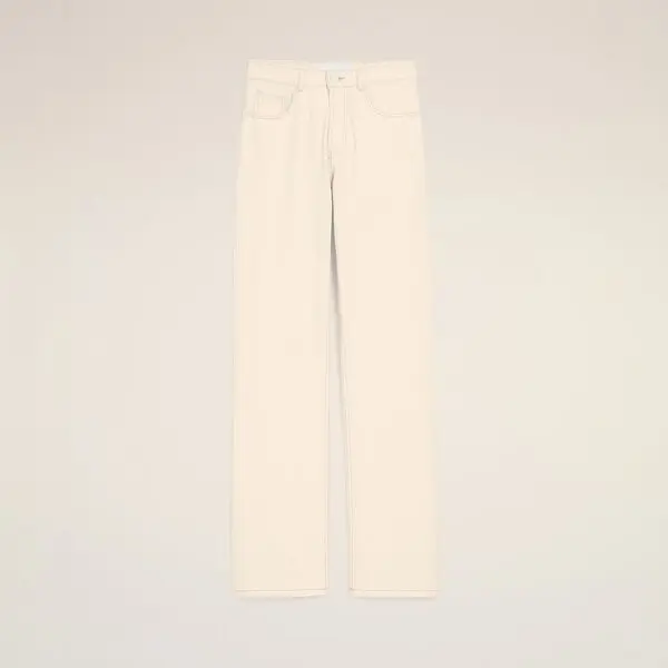 AMI Paris Large-fit Cotton Jeans - White Cream