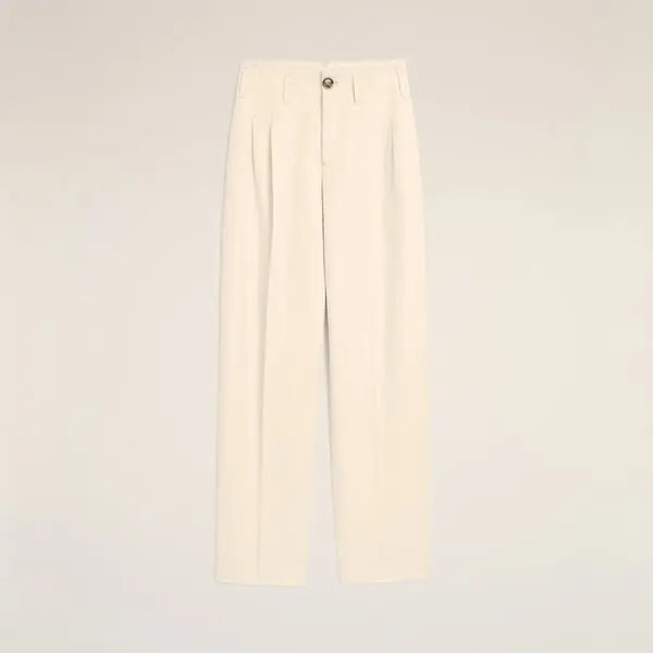 AMI Paris Two-pleats Cotton And Linen Trousers