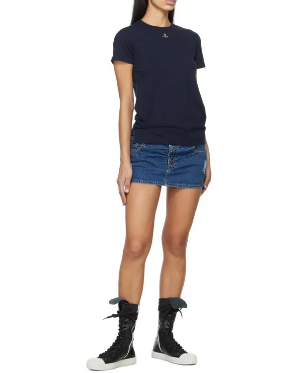 VIVIENNE WESTWOOD Orb Logo Embroidered Crewneck T-shirt - Black