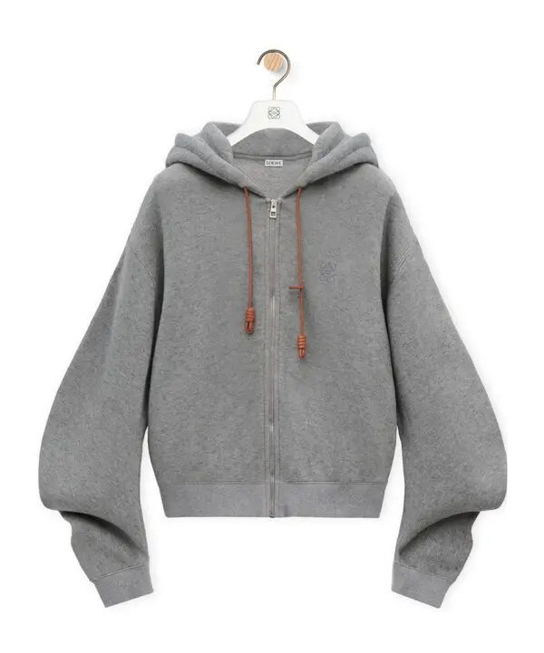 Loewe Flamenco Hoodie In Cotton And Cashmere - Grey