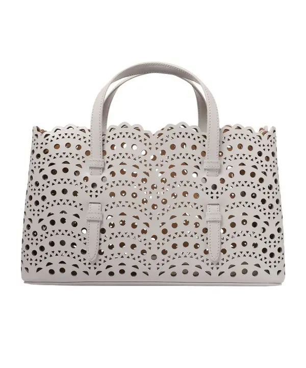 Alaïa Vienne Perforated Open Top Handbag - Gray