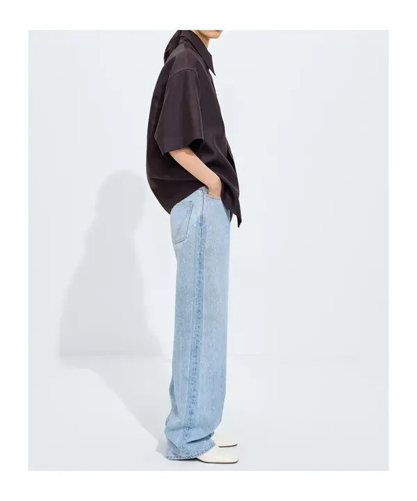 Bottega Veneta Sky Bleached Wide Leg Jeans - Light Bleaching