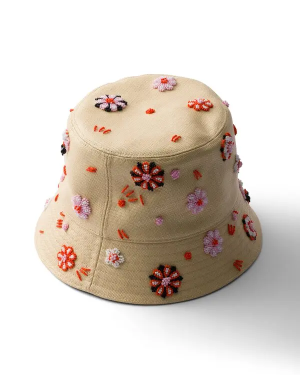 Prada Embroidered Canvas Bucket Hat