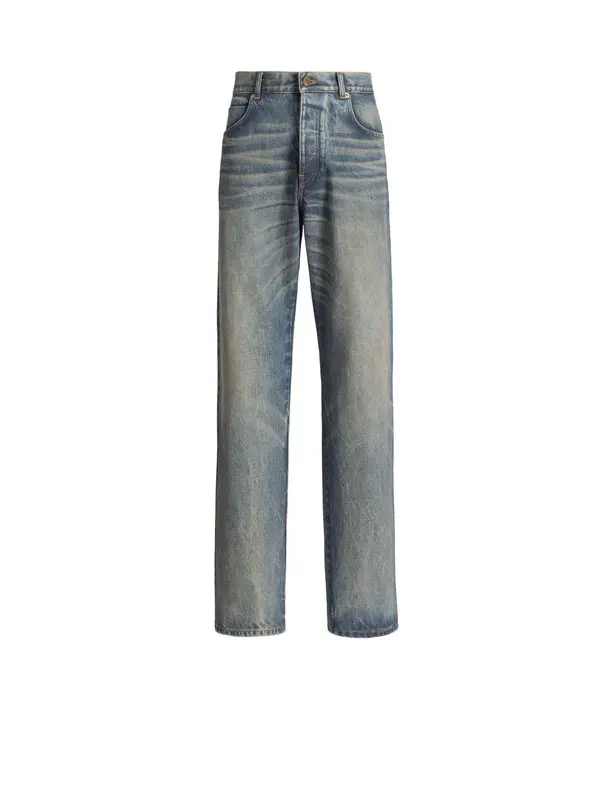Balmain Loose-fit Vintage Wash Jeans - Blue