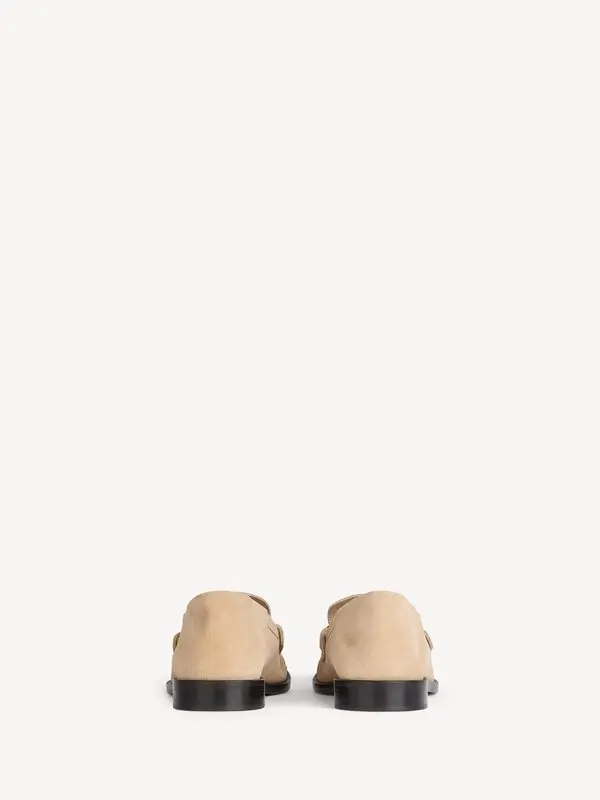 Balmain Sync Suede Leather Loafers With Gold Chain Detailing