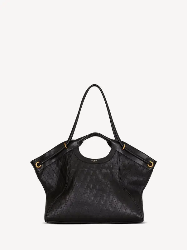 Balmain Large Quilted Lambskin Tote Bag