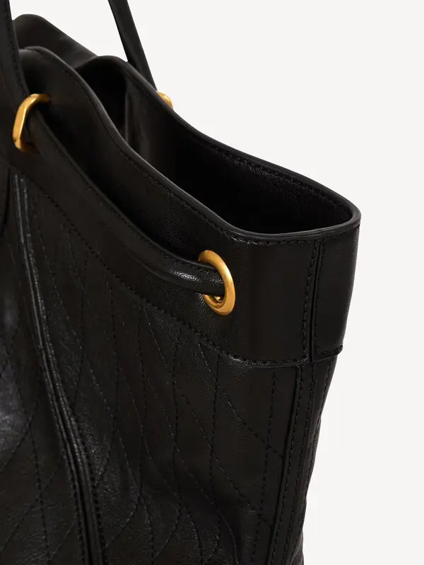 Balmain Large Quilted Lambskin Tote Bag