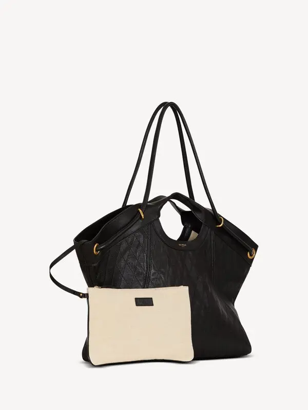 Balmain Large Quilted Lambskin Tote Bag