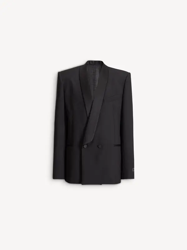 Balmain 2-button Jacket In Wool And Satin