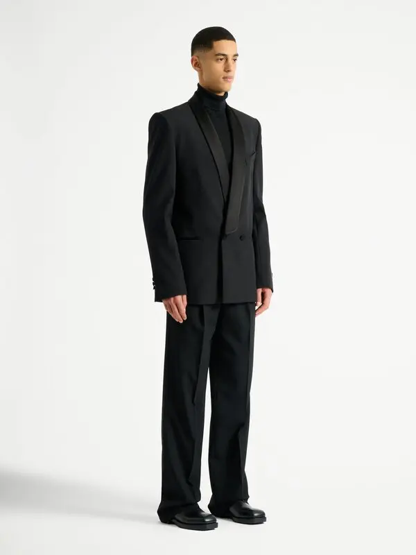 Balmain 2-button Jacket In Wool And Satin