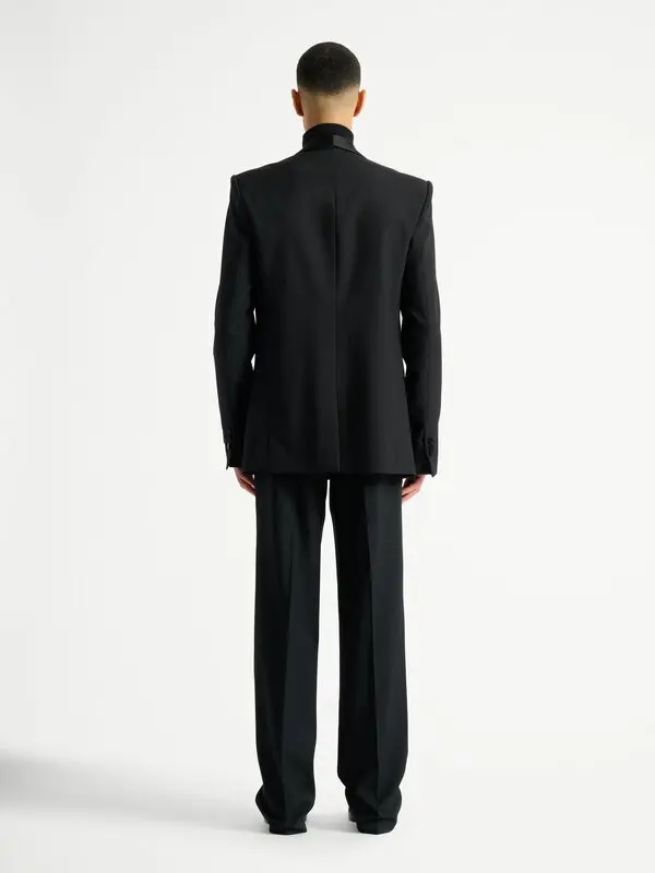 Balmain 2-button Jacket In Wool And Satin