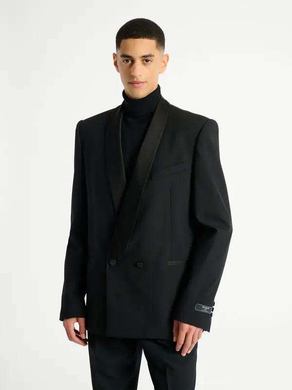 Balmain 2-button Jacket In Wool And Satin