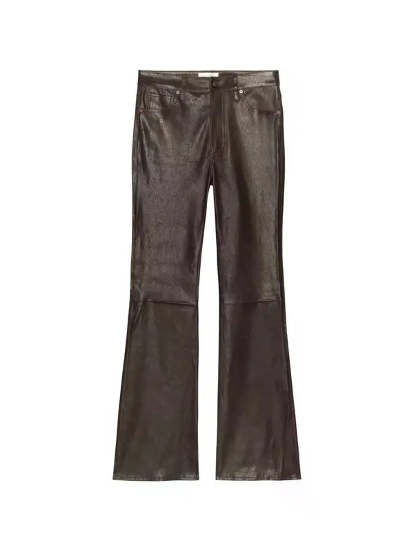 FRAME The Leather Reboot Flared Trousers - Brown