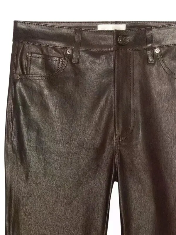 FRAME The Leather Reboot Flared Trousers - Brown