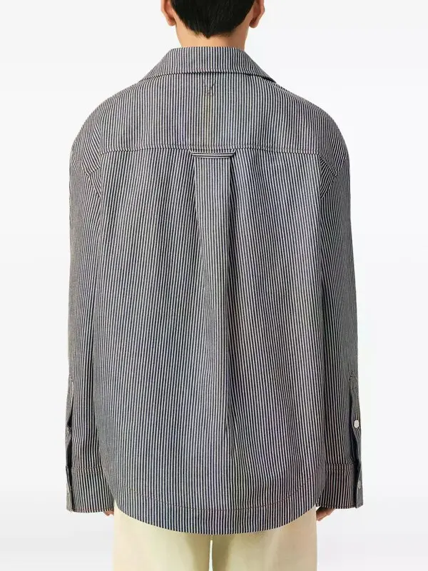 AMI Paris Cotton Long Sleeve Camp Collar Overshirt