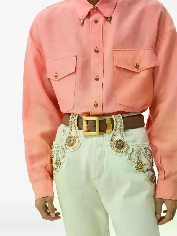 Versace Calf Leather Belt - Brown