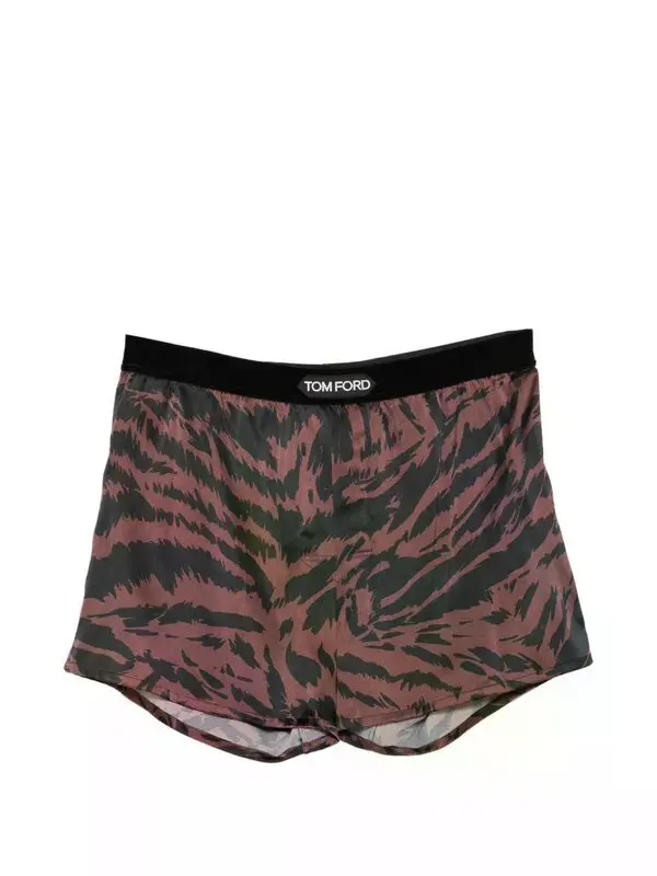 TOM FORD Tiger-print Boxer - Brown