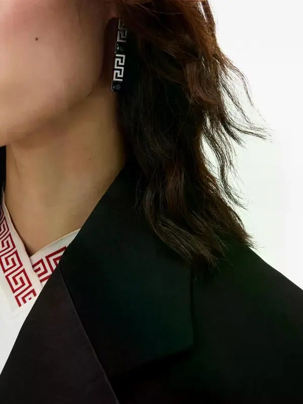 Versace Greca Crystal-embellished Drop Earrings