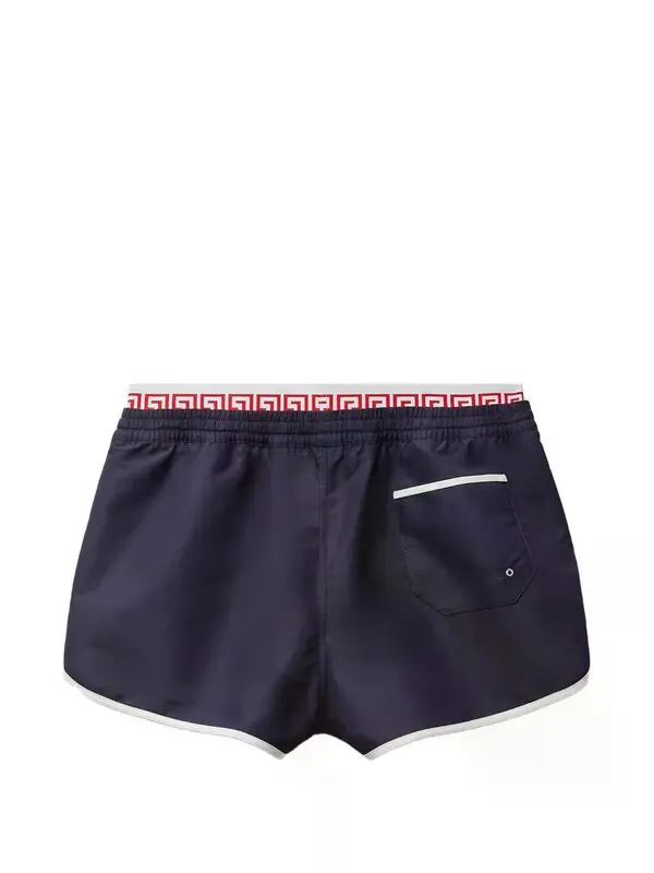 Versace Double Waistband Swim Shorts With Greca Border