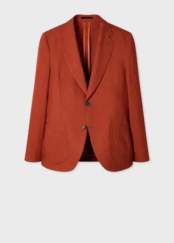 Paul Smith Rust Red Linen Two-button Blazer