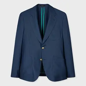 Paul Smith Navy Wool-viscose Patch-pocket Blazer - Blue