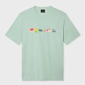 Paul Smith Mint 'stickers' Print T-shirt - Green
