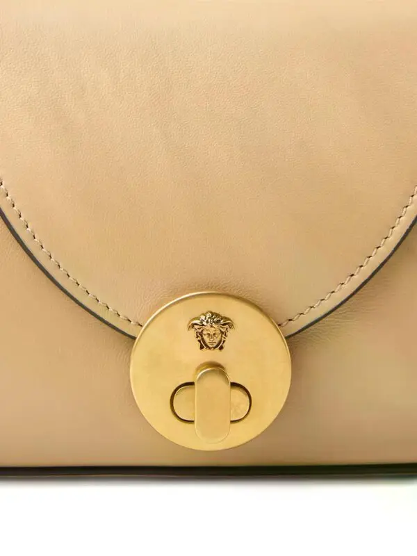 Versace Vivian Leather Clutch Bag - Neutrals